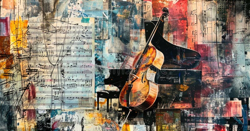 Abstract Illustration of Grand Piano and Cello Stock Photo - Image of ...