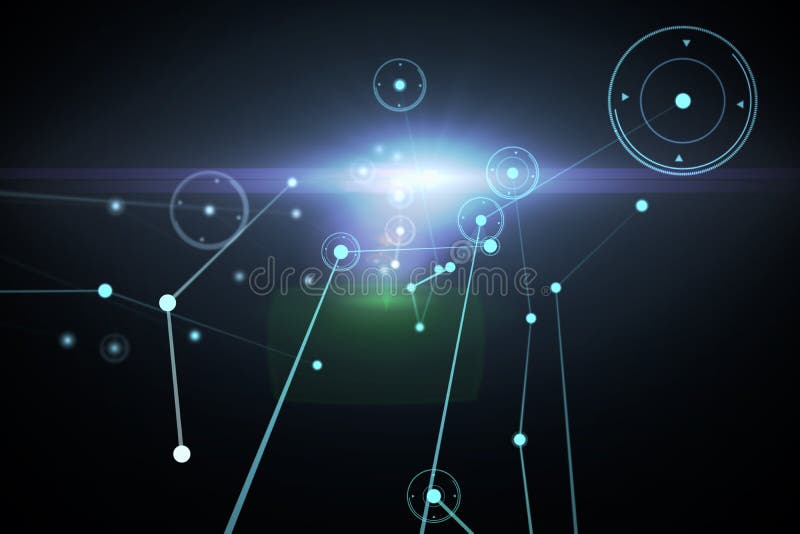 Abstract Illustration of Green Glowing Network of Connections Against ...