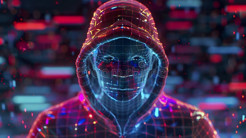 Abstract Illustration of a Hacker in Cyber Security Concept Stock ...