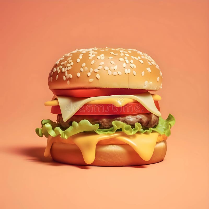 Abstract Illustration of a Hamburger on a Solid Background Stock Vector ...