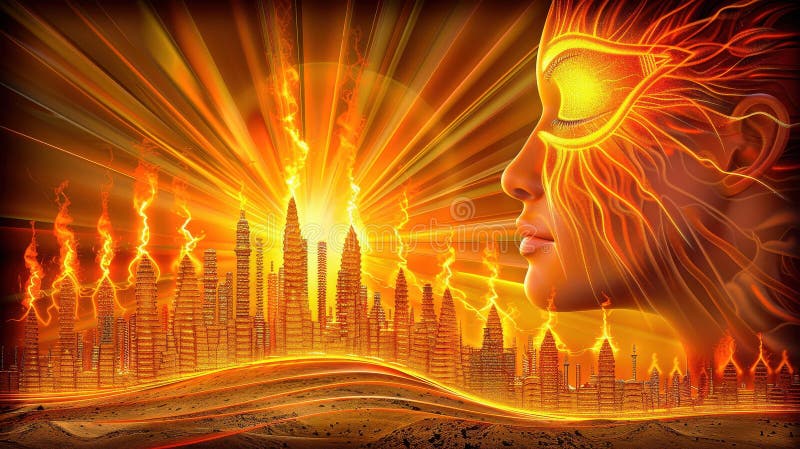 Abstract Illustration of Human Consciousness with Physical and Chemical ...