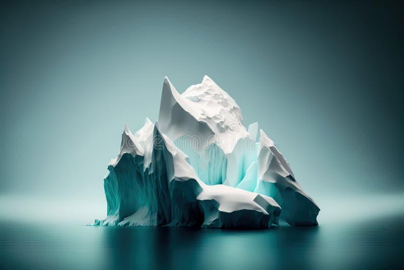 An Abstract Illustration of an Iceberg Floating in Sea, Generative AI ...