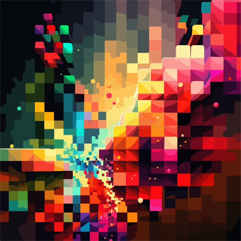 An Abstract Illustration Inspired by Pixels - Artwork 2 Stock ...