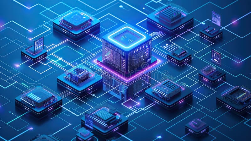 Abstract Illustration of Interconnected Data and Technology Stock ...
