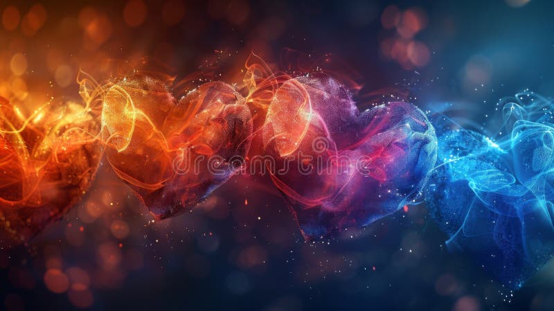 An Abstract Illustration of Interconnected Hearts Pulsing in Unison ...