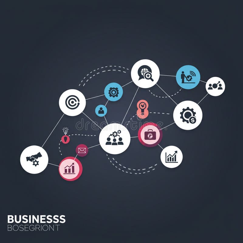 Abstract Illustration of Interconnected Icons Representing Business ...