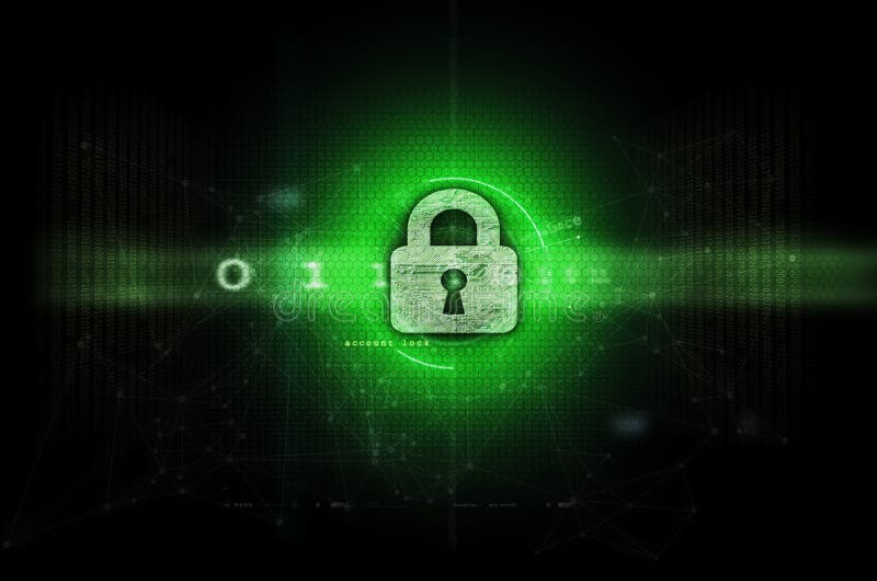 Cybersecurity Illustration Dark Green Stock Illustration - Illustration ...