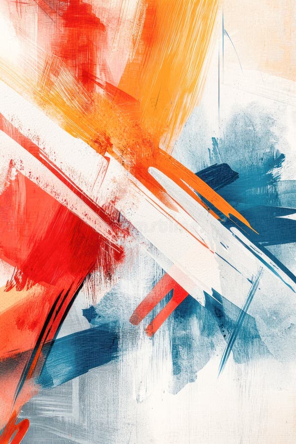 Abstract Illustration with Intersecting Red, Blue, and Orange ...