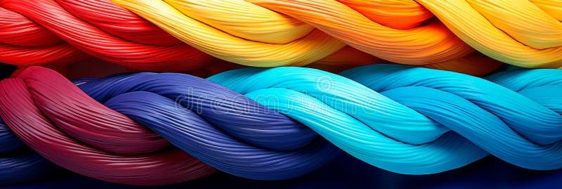 Abstract Illustration of Intertwined Ropes in Different Colors ...