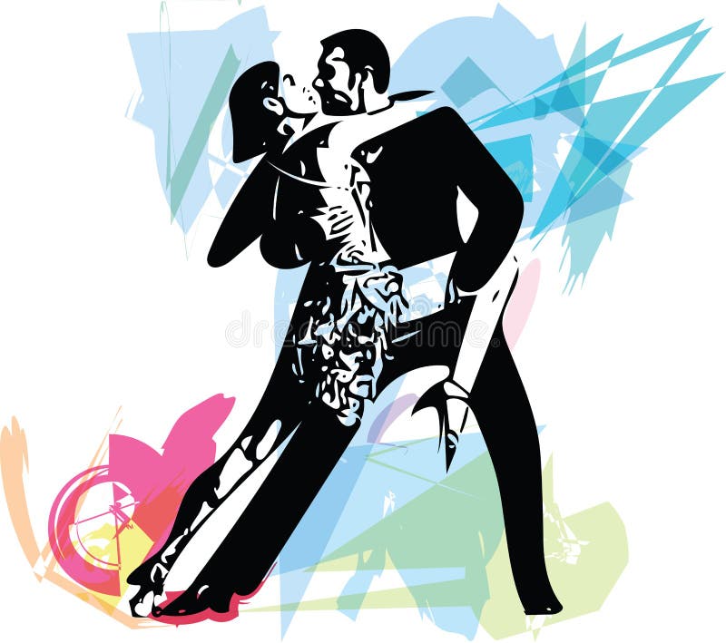 Abstract Illustration of Latino Dancing Couple Stock Illustration ...