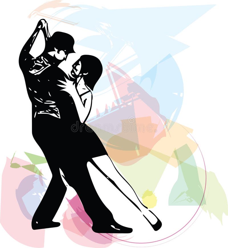Abstract Illustration of Latino Dancing Couple Stock Vector ...