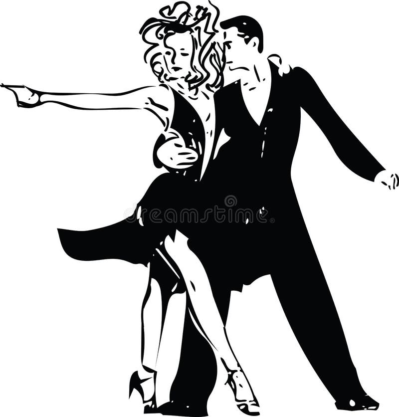 Abstract Illustration of Latino Dancing Couple Stock Vector ...