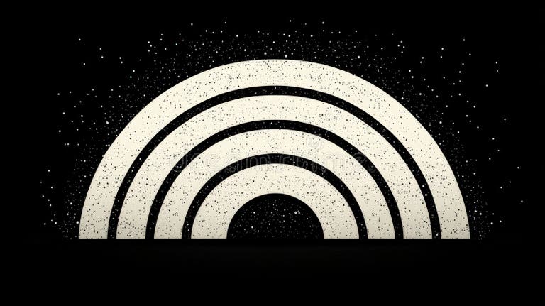 Abstract Illustration of Layered Arches with Texture on Black ...