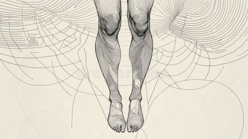 Illustration of Human Legs with Abstract Lines Stock Illustration ...