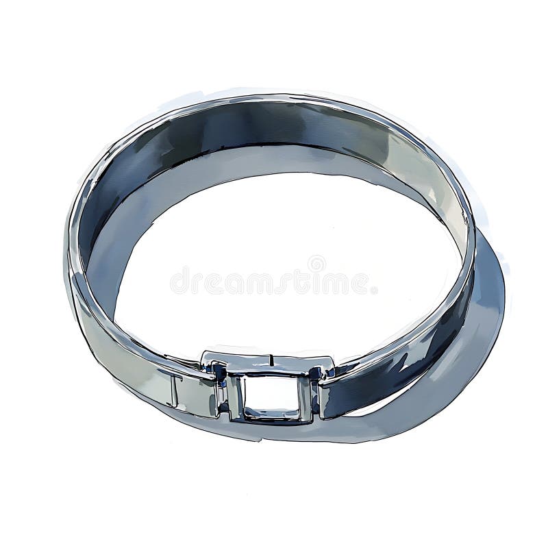 Abstract Illustration of a Metallic Clamp or Bracelet Stock ...