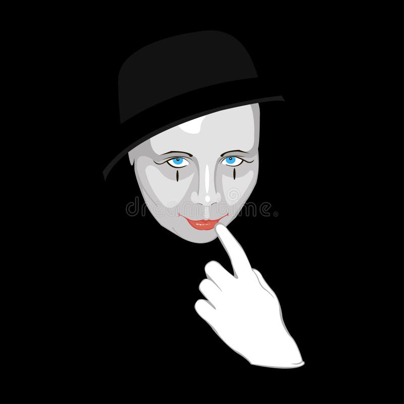 Abstract Illustration with a Mime. Stock Vector - Illustration of ...