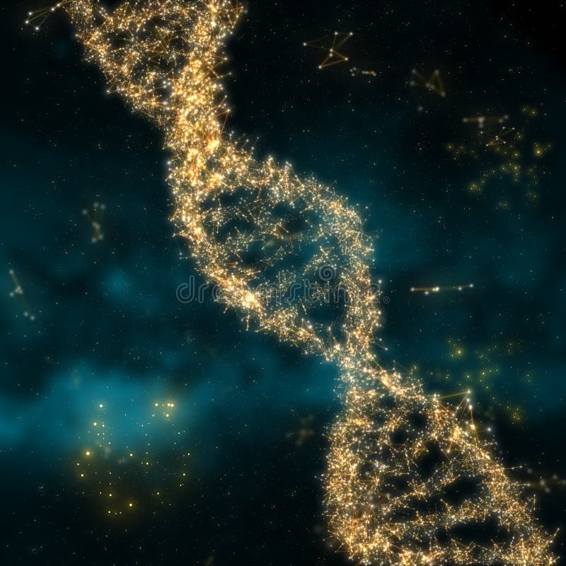 Abstract Illustration with Molecule DNA. Stock Illustration ...