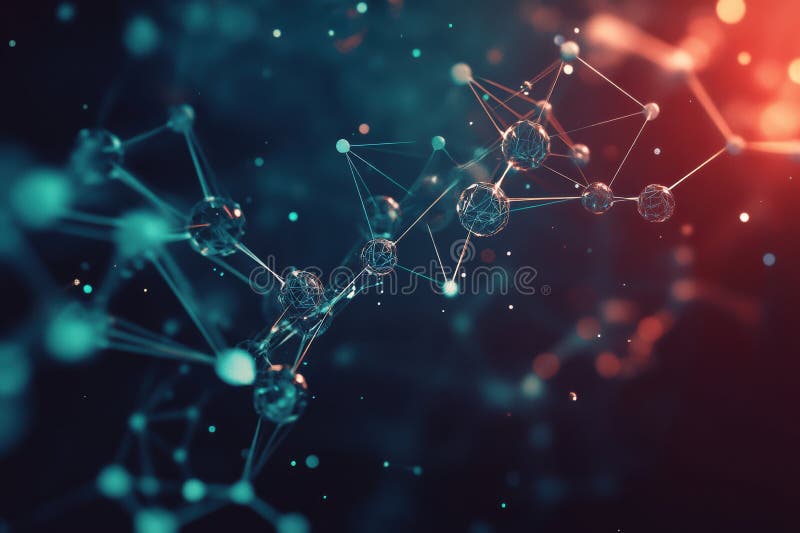 Abstract Illustration of Molecules and Chemical Structures Highlighted ...