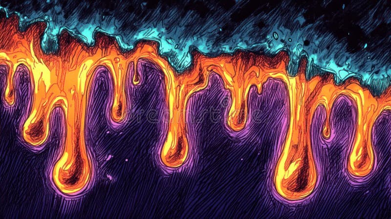 Abstract Fiery Lava Flow: Psychedelic Drip Art Design Stock ...