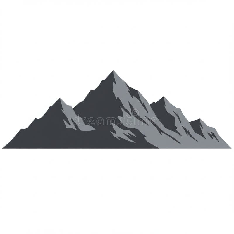 Abstract Illustration of a Mountain Range Featuring Sharp, Angular ...