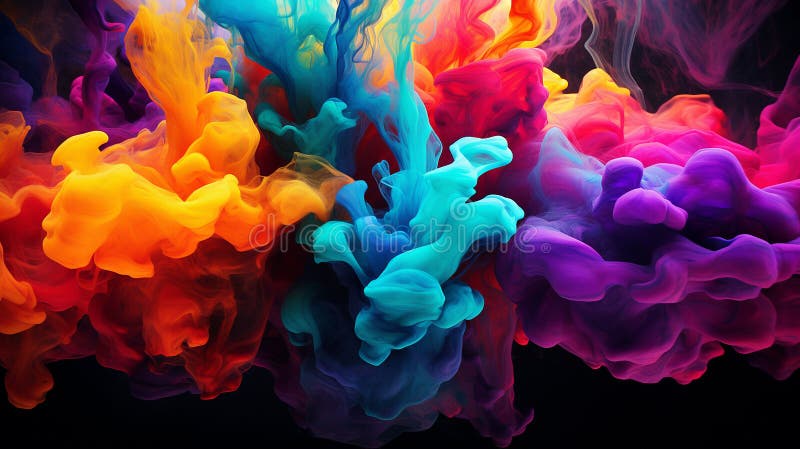 Abstract Illustration of Multi Colored Paint Photo Stock Illustration ...