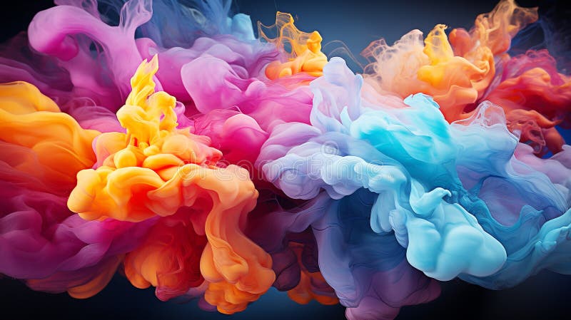 Abstract Illustration of Multi Colored Paint in Water Stock ...