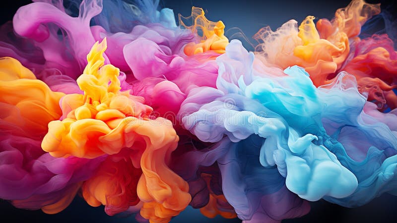 Abstract Illustration of Multi Colored Paint in Water Stock ...