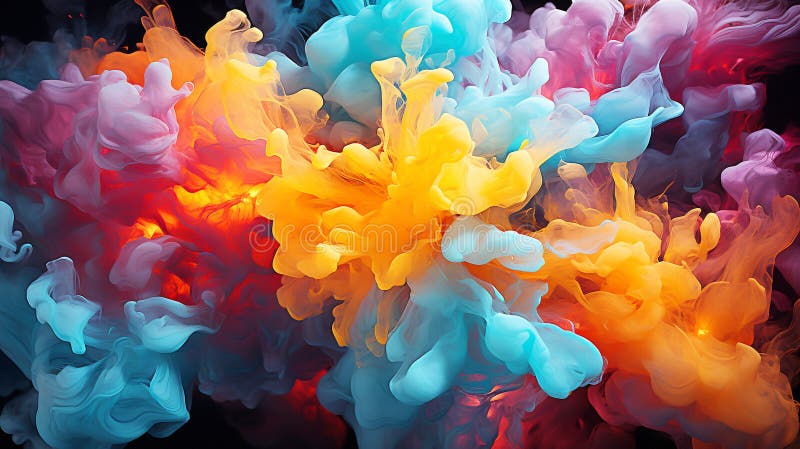 Abstract Illustration of Multi Colored Paint in Water Stock ...