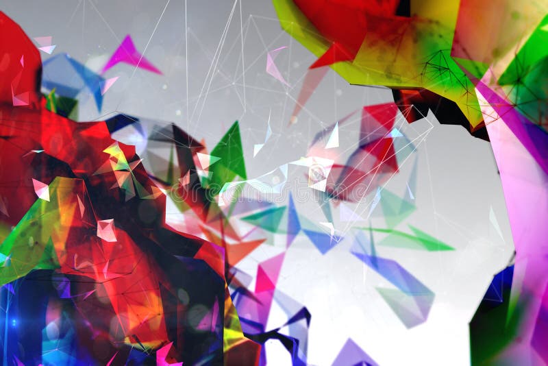 Abstract Illustration of Multicolor Geometric Polygonal Shapes Against ...