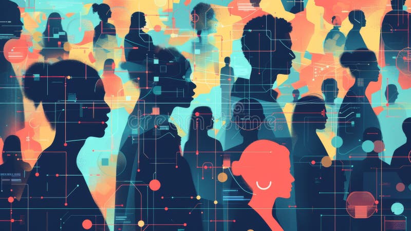 Abstract Illustration of Multicultural Network Stock Image - Image of ...