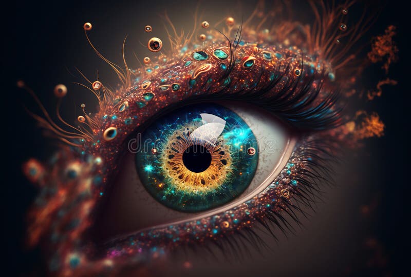 Abstract Illustration of Neural Connection in Person Eye Stock ...