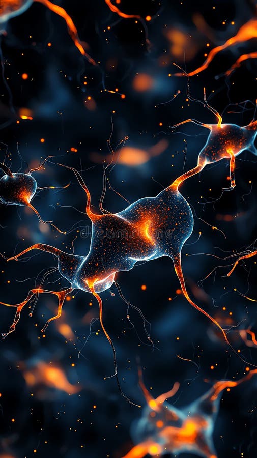 Abstract Illustration of Neurons in Vibrant Colors and Patterns Stock ...