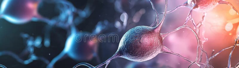 Abstract Illustration of Neurons with Vibrant Colors, Showcasing the ...