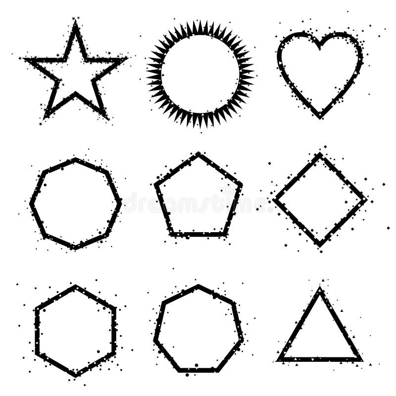 An Abstract Illustration of Nine Different Shapes As Blank Frames Stock ...