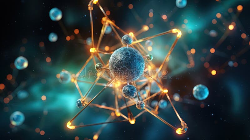 Abstract Illustration of Nuclear Physics and Reaction Stock ...