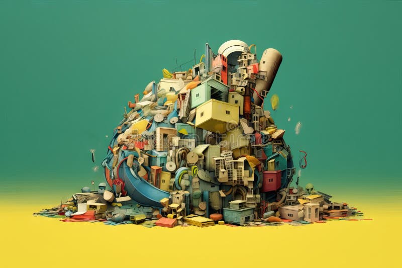 Abstract Illustration of Overproduction and Overabundance of Things ...