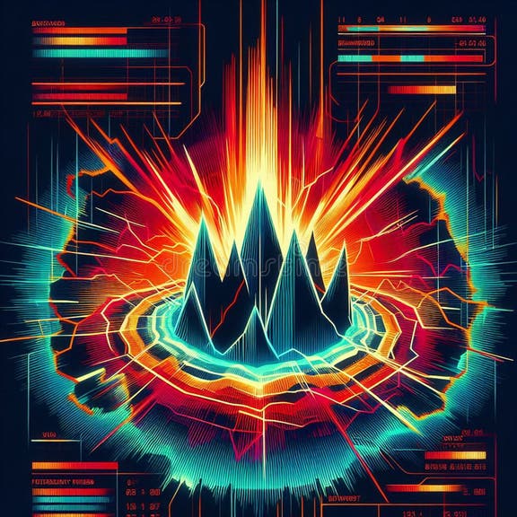 Abstract Illustration of a PC Attack Stock Illustration - Illustration ...