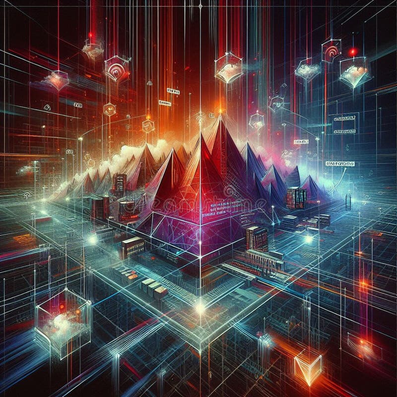 Abstract Illustration of a PC Attack Stock Illustration - Illustration ...