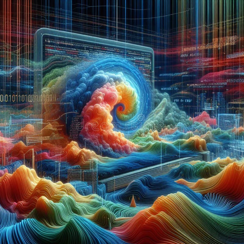 Abstract Illustration of a PC Attack Stock Illustration - Illustration ...