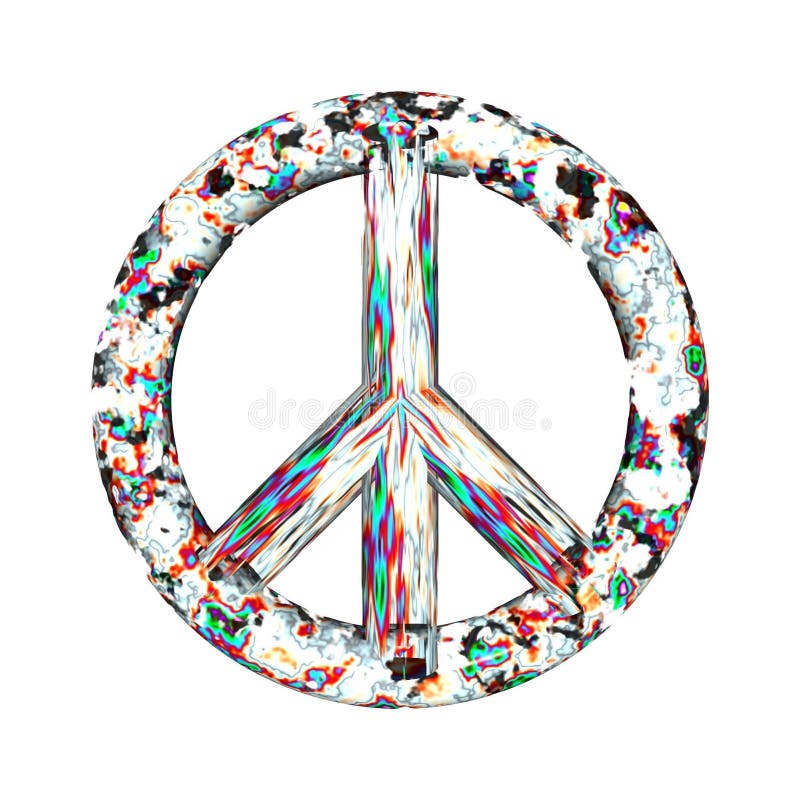 Abstract Illustration of Peace Sign Isolated on White Background Stock ...