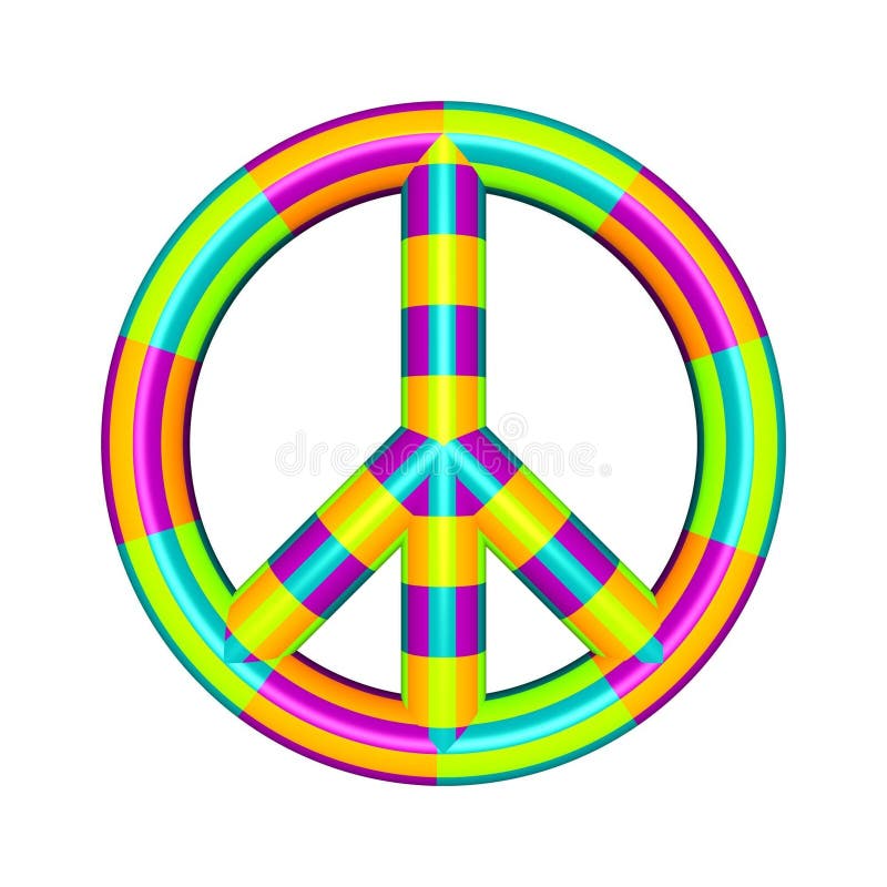 Abstract Illustration of Peace Sign Isolated on White Background Stock ...