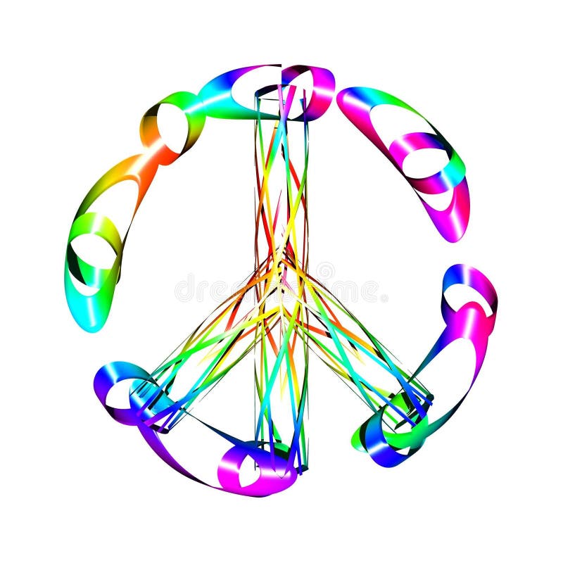 Abstract Illustration of Peace Sign Isolated on White Background Stock ...