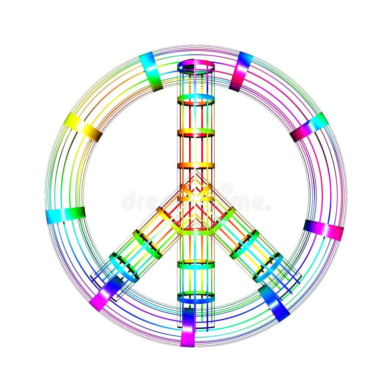 Abstract Illustration of Peace Sign Isolated on White Background Stock ...
