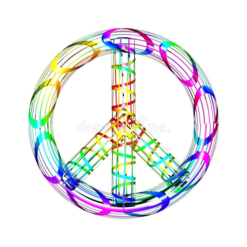 Abstract Illustration of Peace Sign Isolated on White Background Stock ...