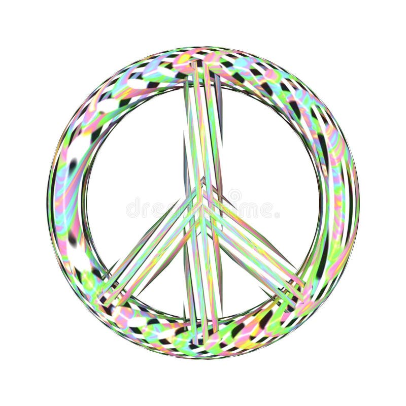 Abstract Illustration of Peace Sign Isolated on White Background Stock ...
