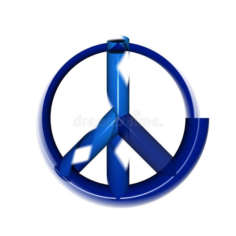 Abstract Illustration of Peace Sign Isolated on White Background Stock ...