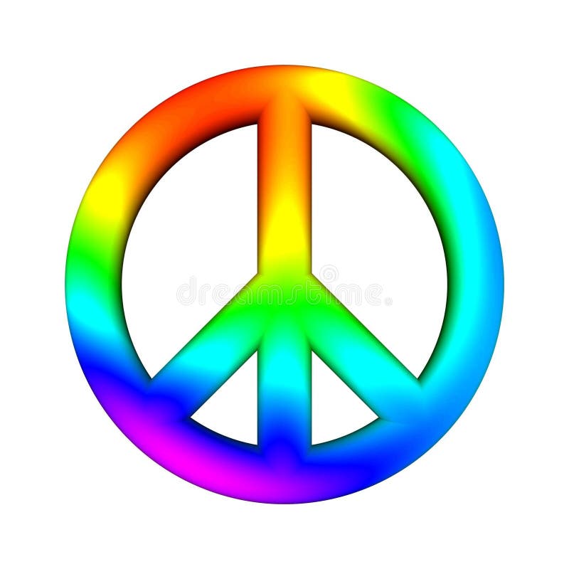 Abstract Illustration of Peace Sign Isolated on White Background Stock ...