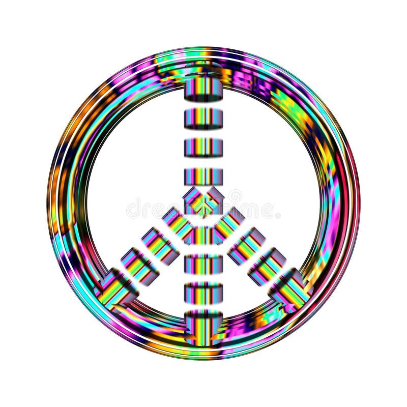Abstract Illustration of Peace Sign Isolated on White Background Stock ...