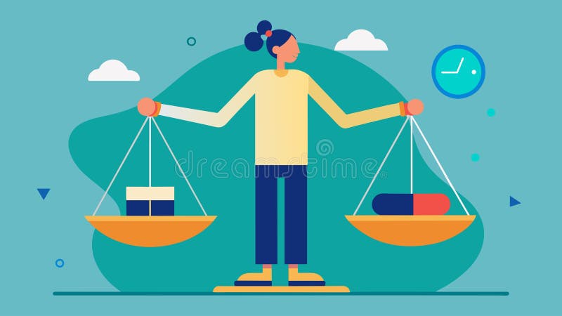 An Abstract Illustration of a Person Balancing on a Scale with One Side ...