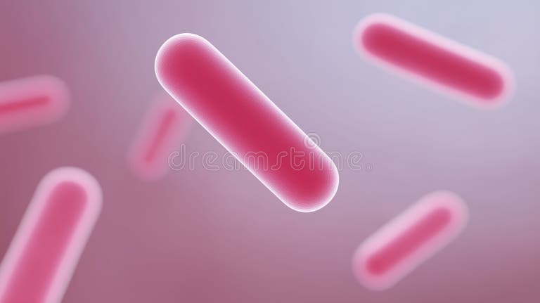 Abstract Illustration of Pink Bacteria Floating in a Soft Gradient ...